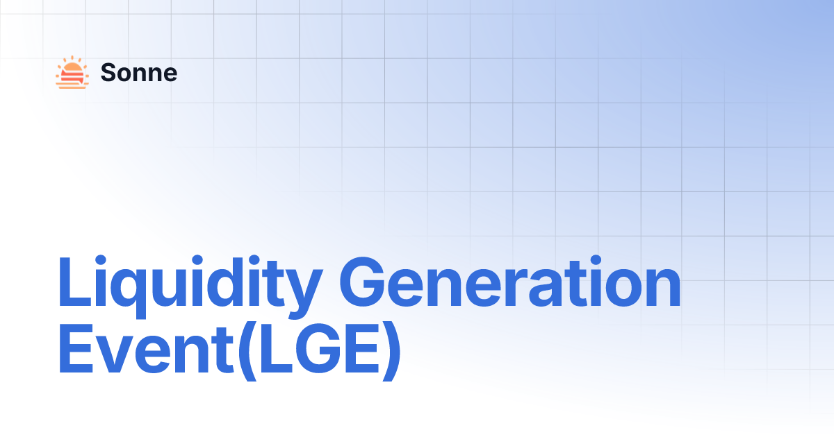 Liquidity Generation Event(LGE) | Sonne